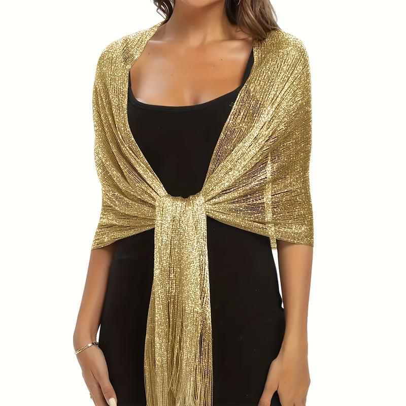 Fashion Bright Silk Sunscreen Shawl Hijab Gold Silver Shiny Scarves For ...