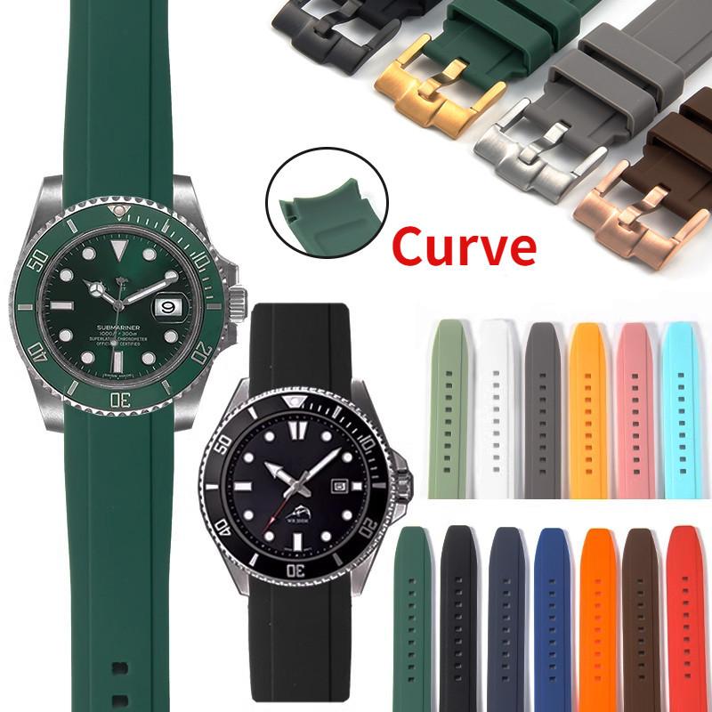 Tali Jam Tangan Silikon, Universal, 20mm dan 22mm, Hujung Melengkung ...