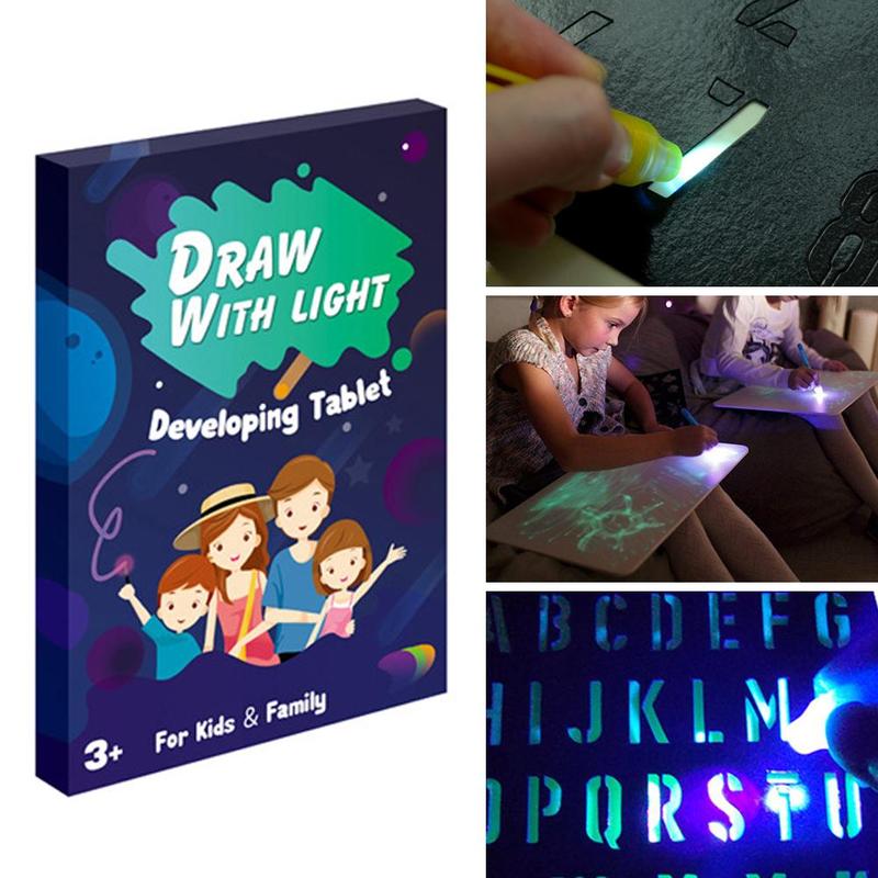 Kid Magic LED Light Drawing Pad Doodle Board Painting Glow Wonder ...