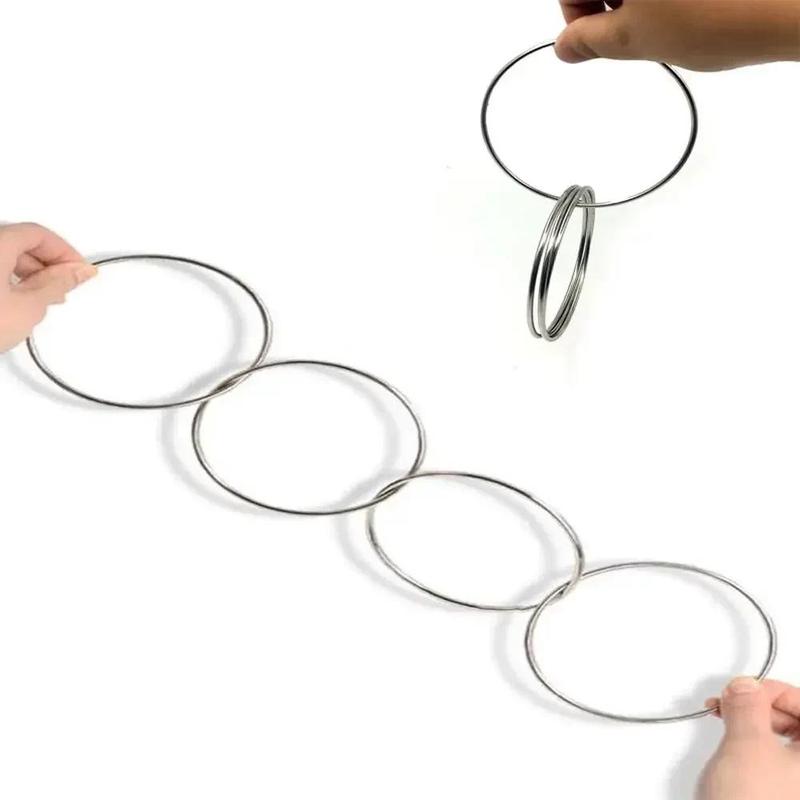 4PCS Magic Toys Metal Rings Classic Linking Iron Hoops Fun Magic ...