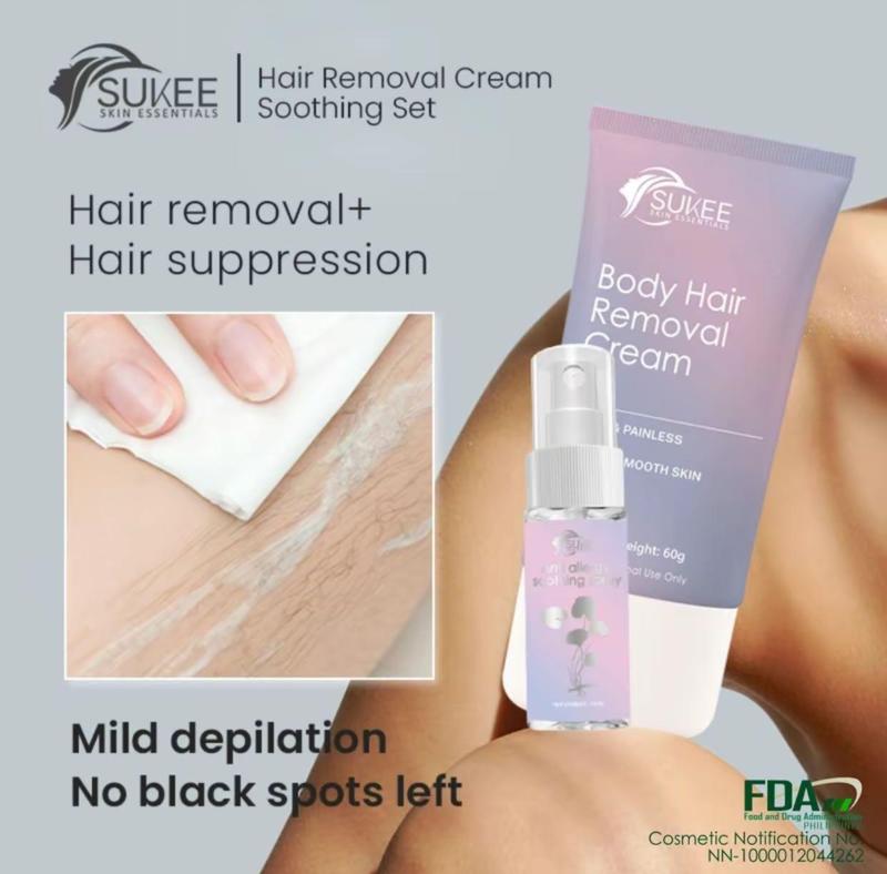 FDA approved SUKEE Hair Removal Cream 60g with Anti-allergy Soothing ...