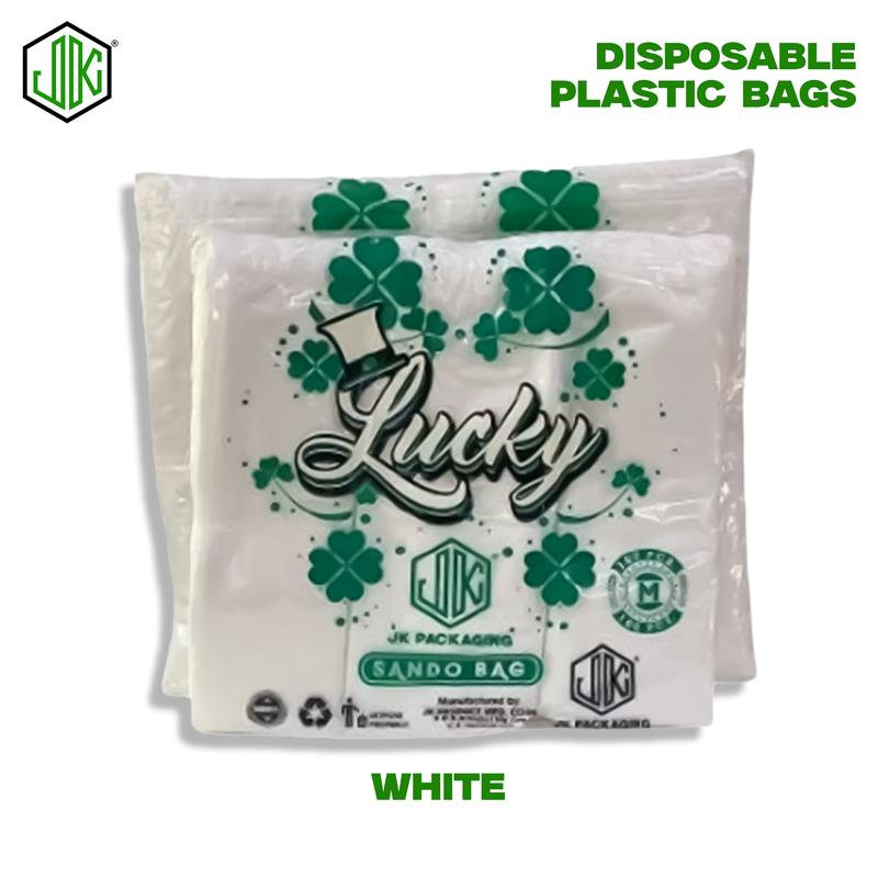 JKM 100pcs Lucky White Plastic Sando Bag Tiny Medium Large Bags ...