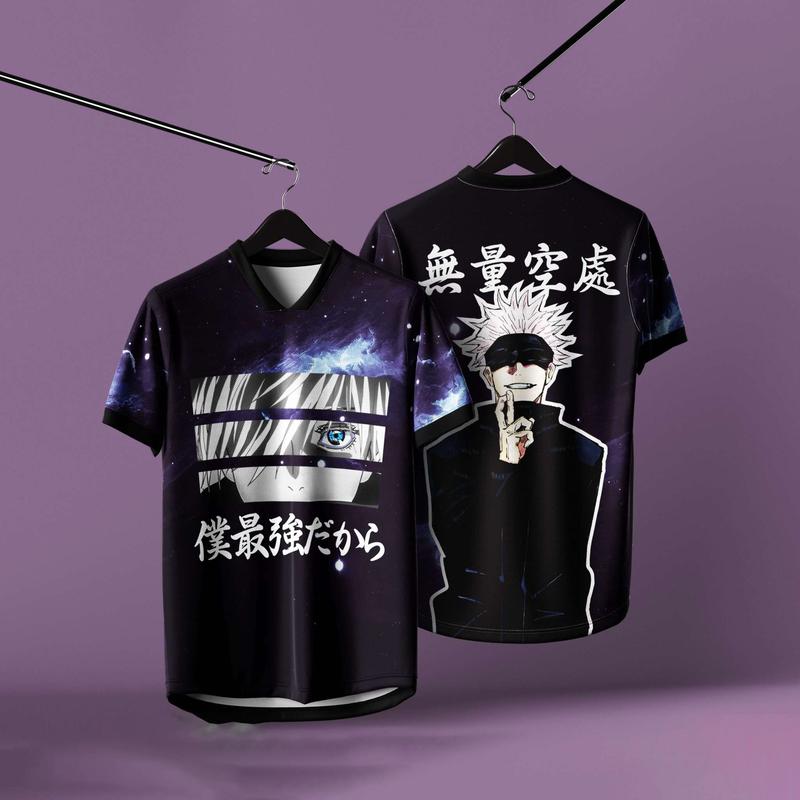 Gojo Satoru Japanese Comic Short-sleeved Unisex V-neck Short-sleeved ...