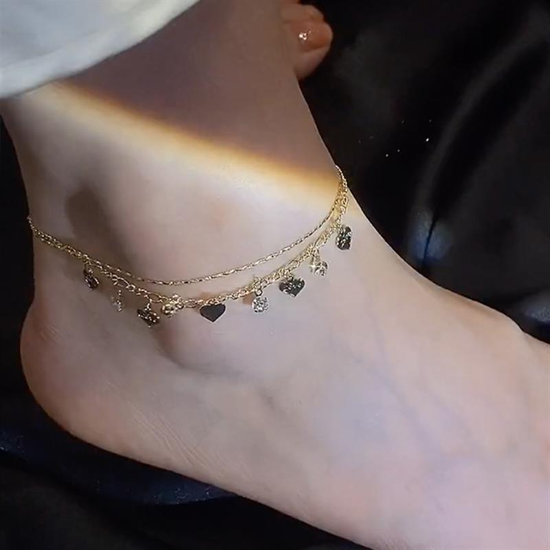Niche Exquisite ~ Heart Shaped Sparkling Diamond Anklet Hot Style ...