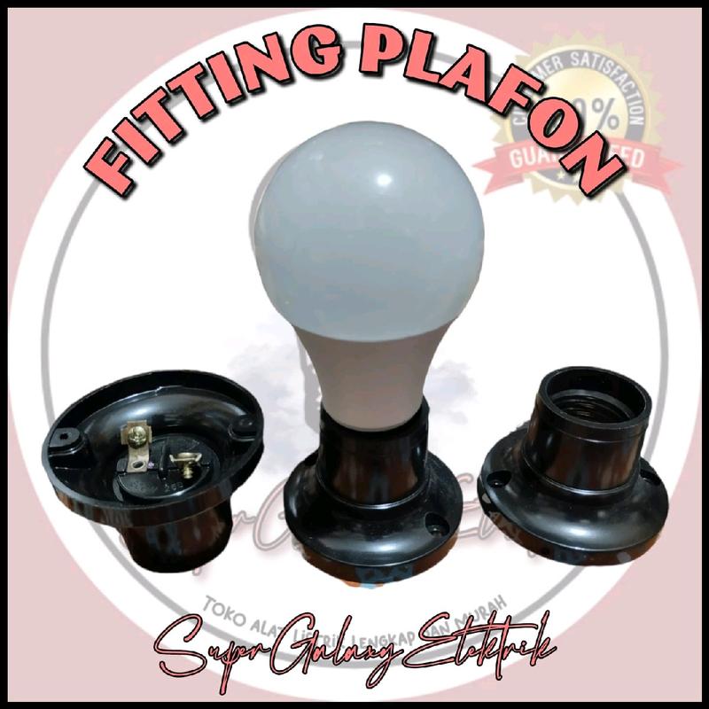Fitting Plafon Bulat/ Fitting Flapon Bulat/ Fitting Bulat Hitam ...