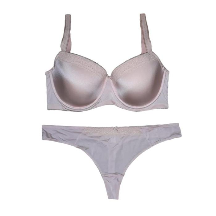 Jual Set Bra + Thong Shiny Soft Pink Normal Pad / Cut Label Sisa Ekspor ...
