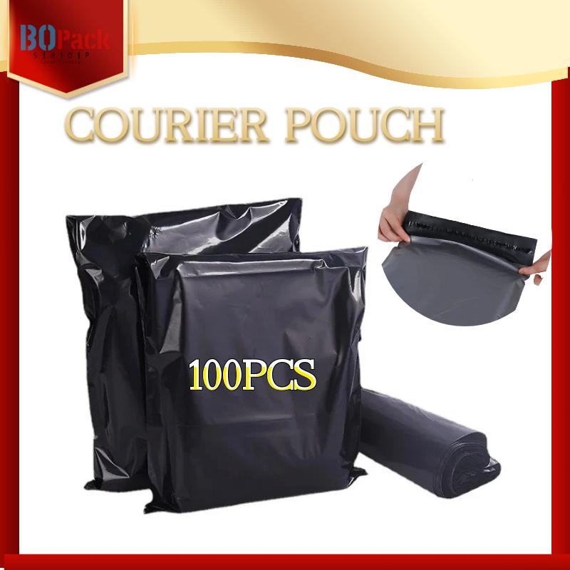 100pcs courier pouch black shipping courier self adhesive clothing ...