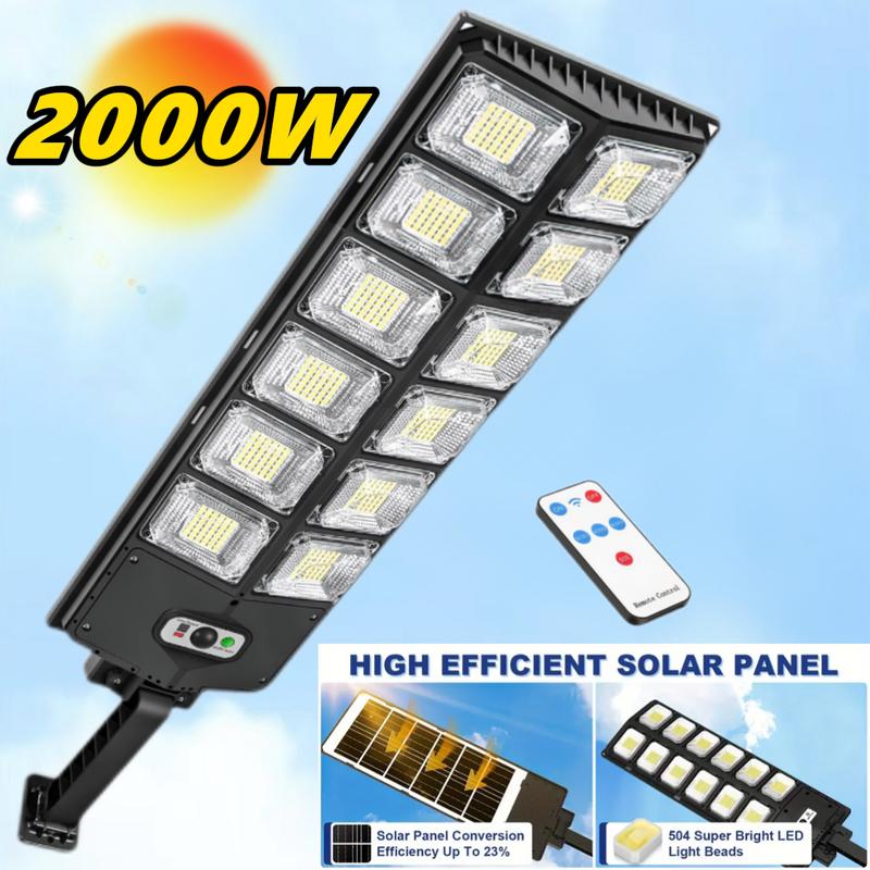 2000W Solar Lights Outdoor Waterproof, 6500K 10000LM Solar Street ...