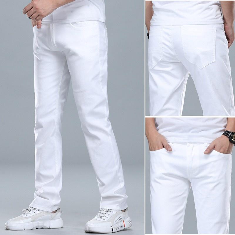 Seluar jeans putih bernafas untuk lelaki, seluar kaki lurus, - TikTok ...
