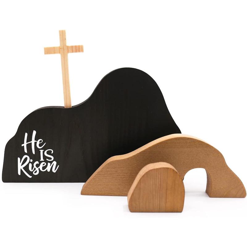 Easter Resurrection Scene Set He is Risen Wooden Nativity Christ ...