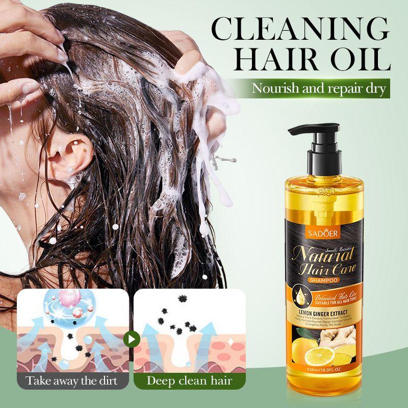 Lemon Ginger Shampoo 520ML Sadoer Smooth Nourishing Cleansin - TikTok ...