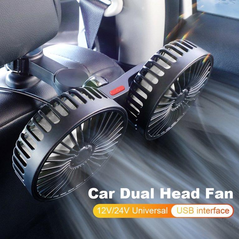 【KooKaa】180cm Cable Double Head Car Fan Auto Headrest Fan 5V/2A ...