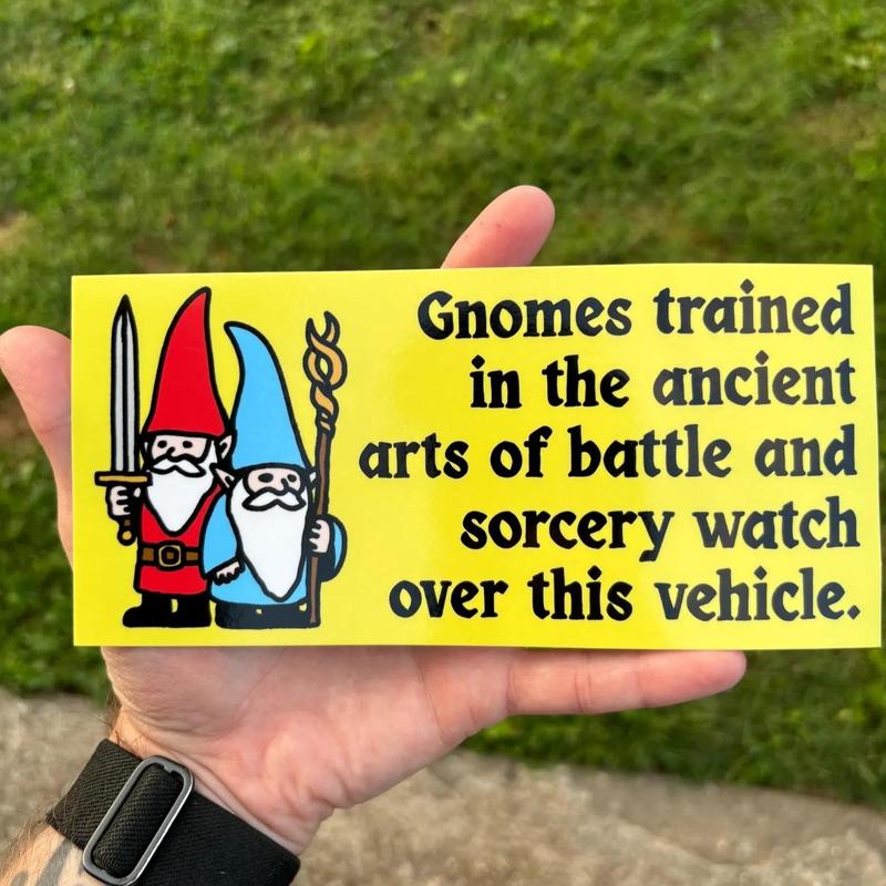 Gnome Train in The Ancient Car Sticker, Funny Car Bumper Sticker ...