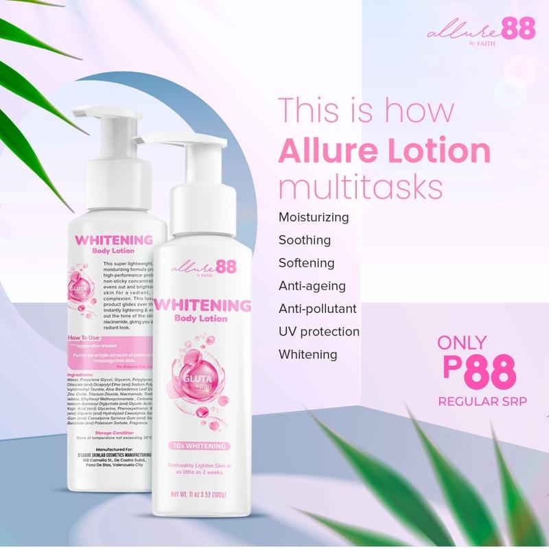 buy 1 take 1 Allure 88 Whitening Lotion 10x whitening 100g Hydrating ...