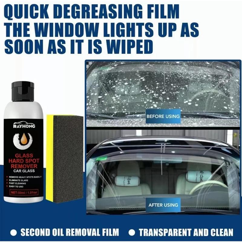 Car Glass Cleaner Acid Rain Remover Water Marks with Sponge Windshield ...