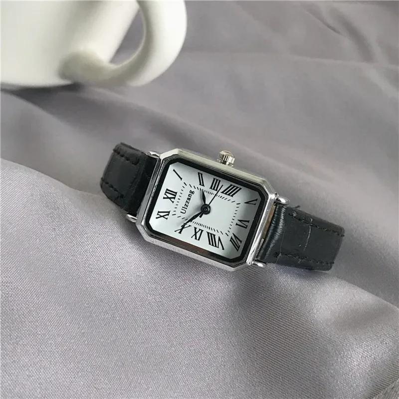 Jam Tangan Retro, Gaya Kasual Klasik, Dail Kuarza, Jalur Tali Kulit ...