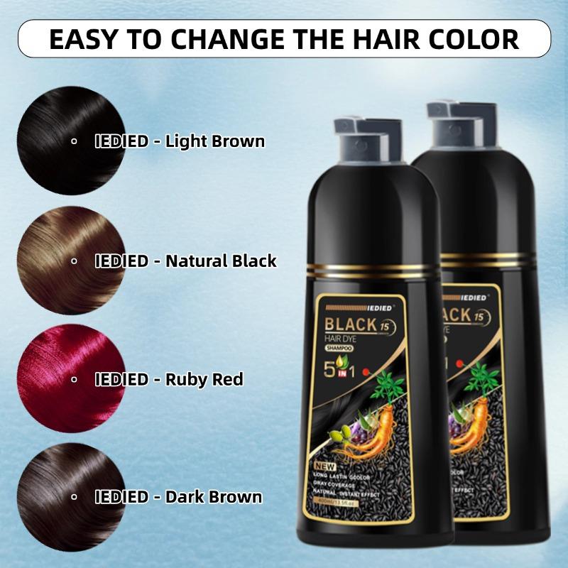 Red Hair Dye Shampoo 3-in-1 for Women/Men — Gray Coverage, Permanent ...