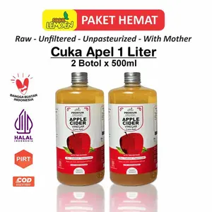 SUUR LEMOEN CUKA APEL Apple Cider Vinegar 500 ml Premium Organik With ...