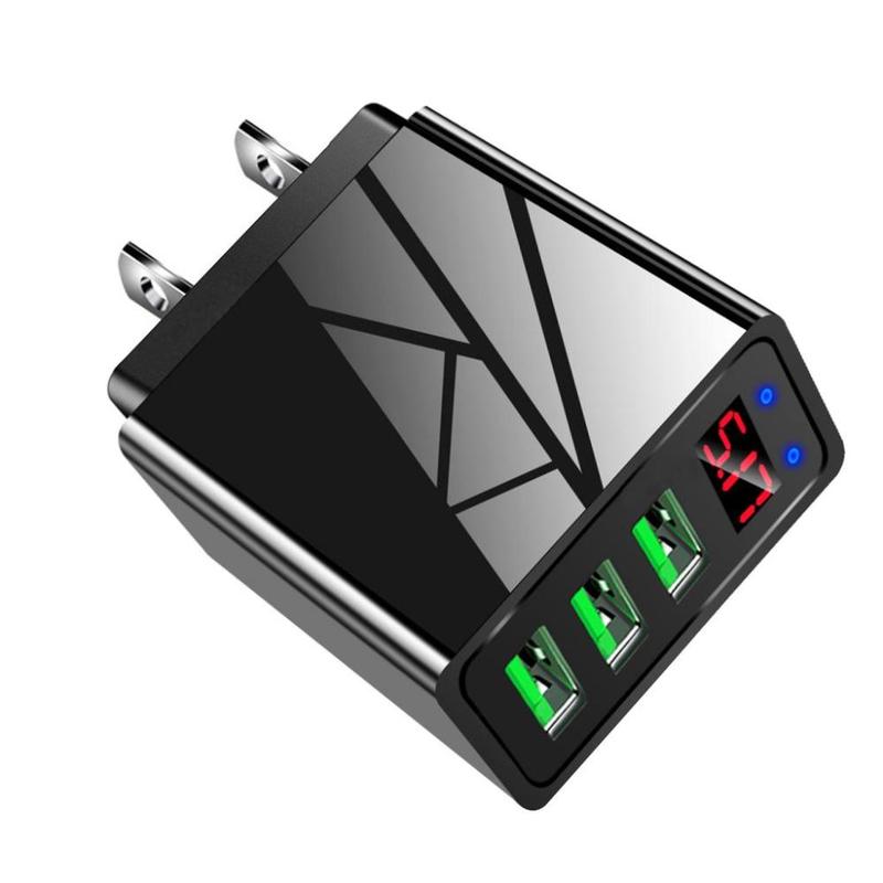3 USB Phone Charger Mobile Phone Charger LED Display Wall Charger ...