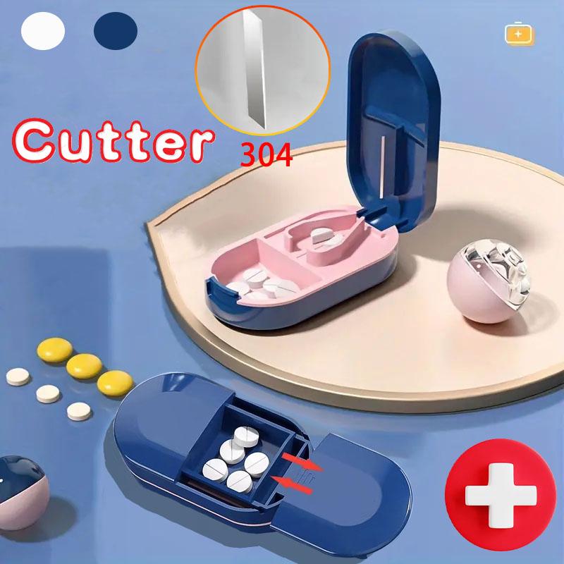 Portable Pill Splitter -2-in-1 Pill Box with Stainless Steel - TikTok ...