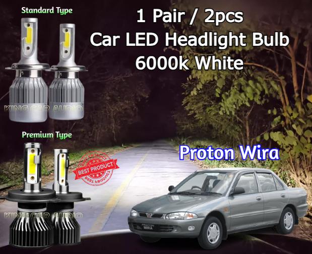 For Proton Wira~ 1 Pair LED Bulb 6000K White Car Headlight Bulb ...