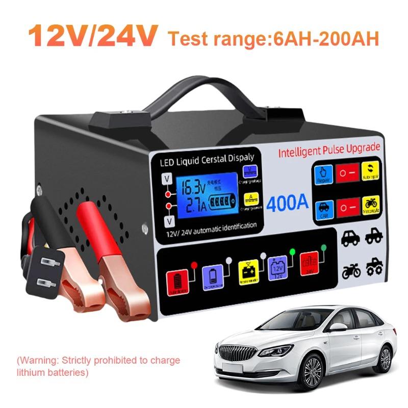 Car Battery Charger Pulse Repair LCD Display Smart Fast Charge - TikTok ...