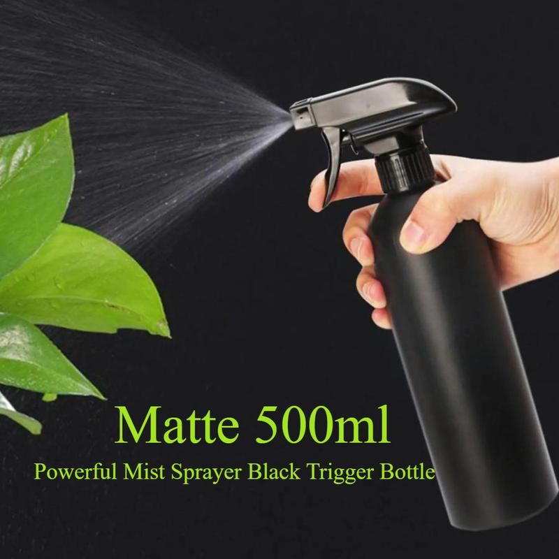 Matte 500ml Powerful Mist Sprayer Black Trigger Bottle Multi-Functional ...