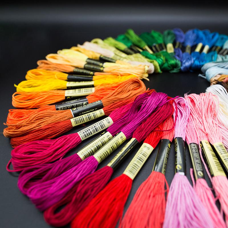 Multi color 8m manual DIY cross stitch colored cotton thread - TikTok ...