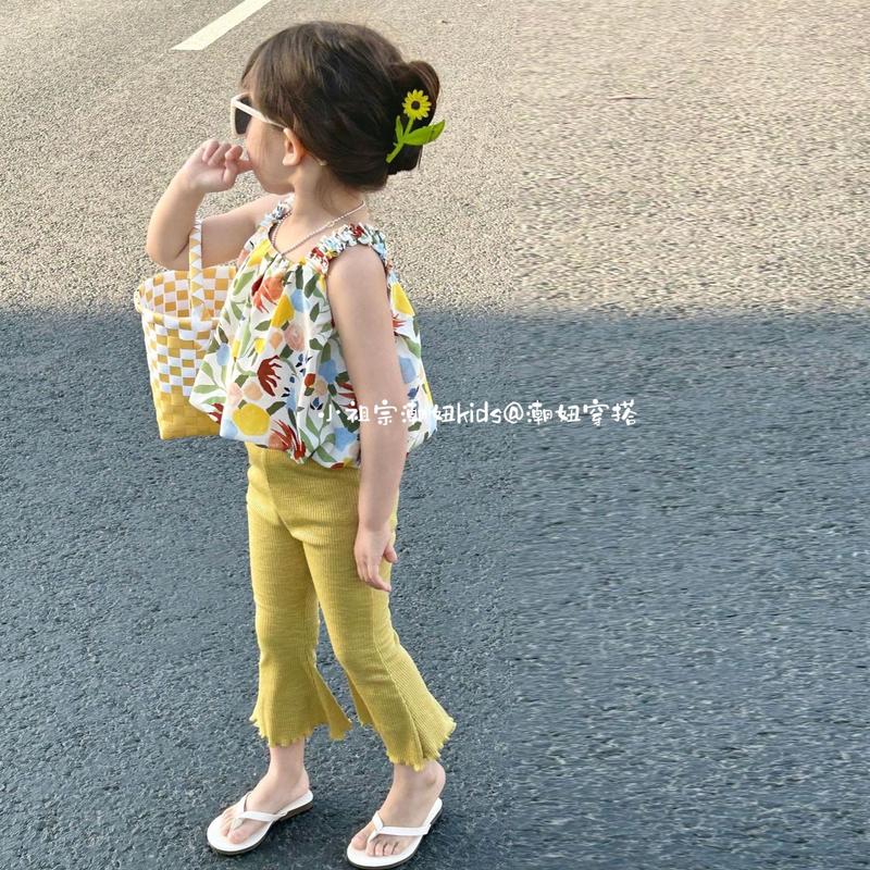 Kamisol Perempuan, Gaya Korea, Baju Anak Patung Tali Bunga, Baju ...