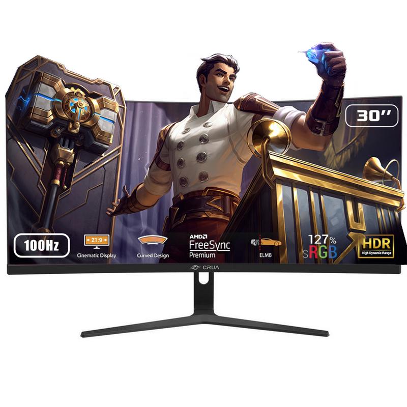30Inch Ultrawide Curved Monitor, 21:9 WFHD(2560x1080P) VA Computer ...