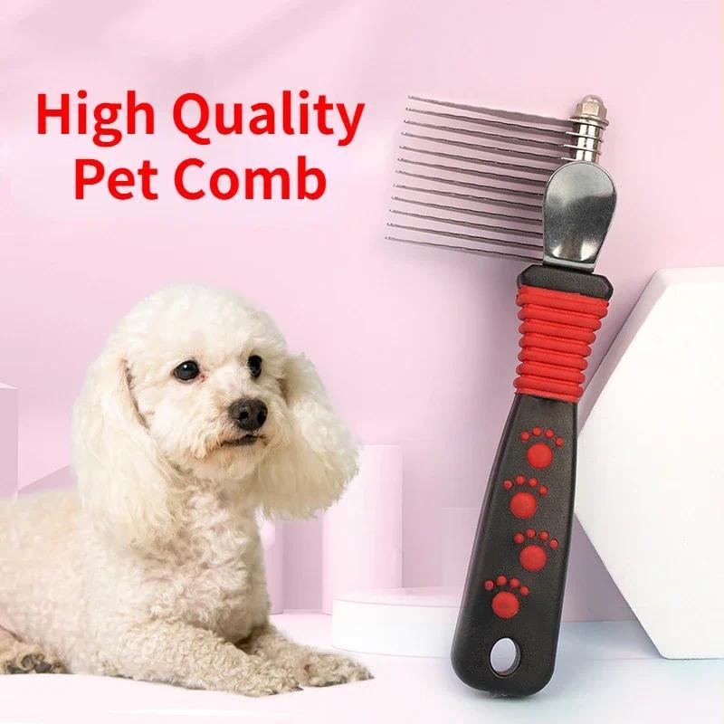 Pet Dematting Fur Rake Comb Brush Tool Dog and Cat Comb for Detangling ...