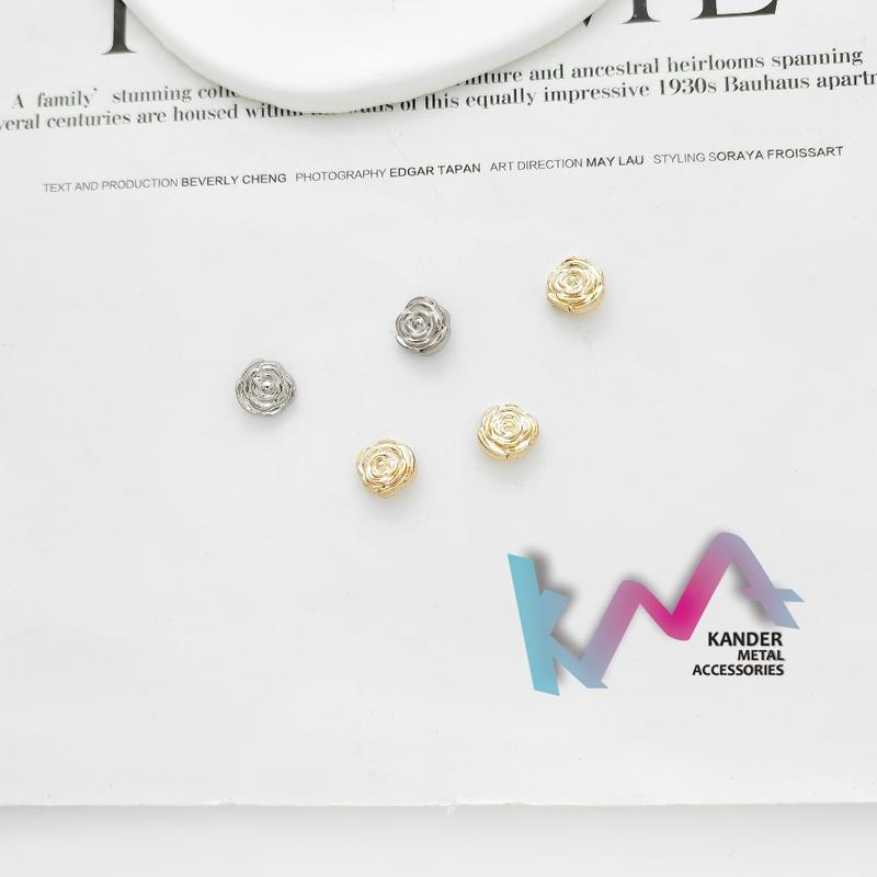 KANDER Alloy Tiny Button 10mm Flower Button Kancing Bentuk Kelopak ...