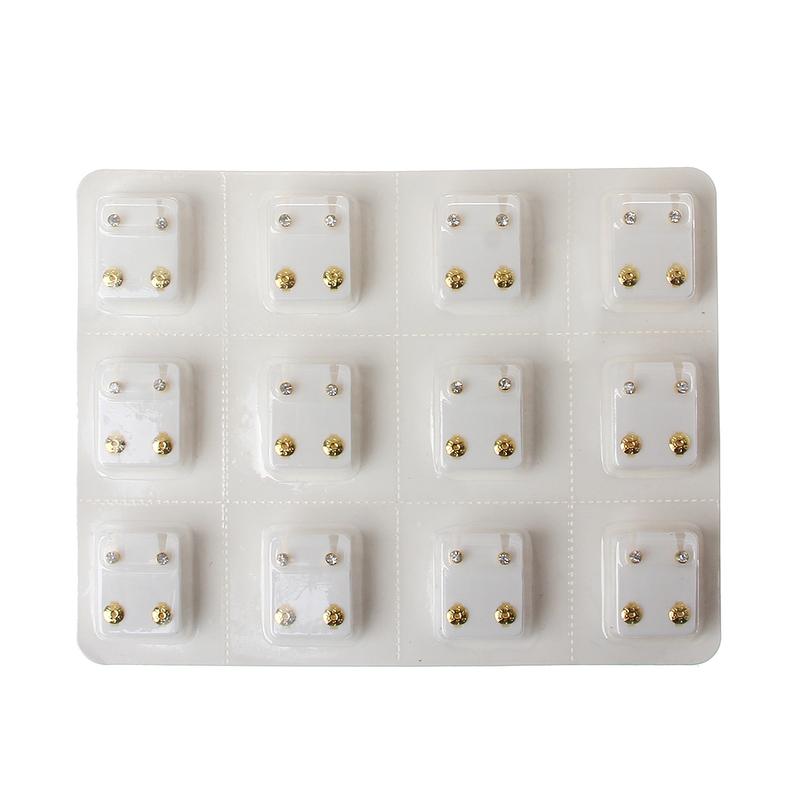 Set Subang Kristal, 12x Pelbagai Tindik, Comel dan Elegan, Gaya ...
