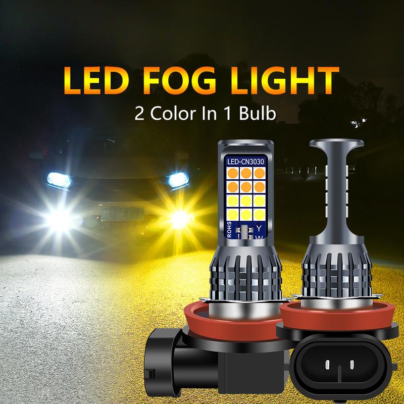 Lampu Kabus LED Kereta, 24 Lampu LED Warna Dwi, Mentol LED H3, - TikTok ...