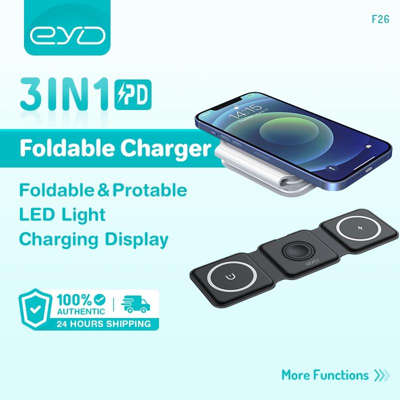 EYD 3-In-1 Magnetic Mobile Phone Wireless Charger Pad (15W) F26 ...