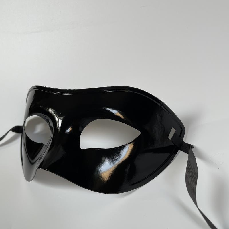 A Black Glossy Thin Mask Halloween Christmas Party Costume Prop ...
