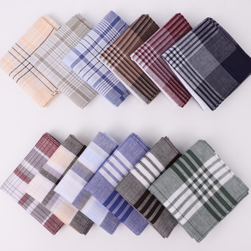 40cm Cotton Plaid Men's Handkerchiefs - Assorted Patterns, Pure ...