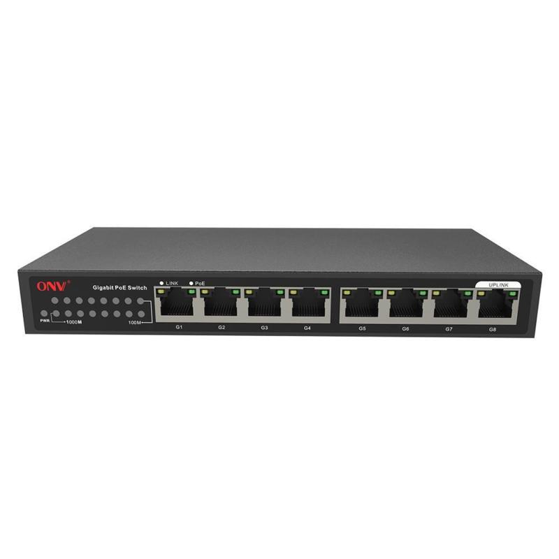8 Port Gigabit PoE Switch RJ45 Ethernet Uplink Port IEEE 802.3af Auto ...