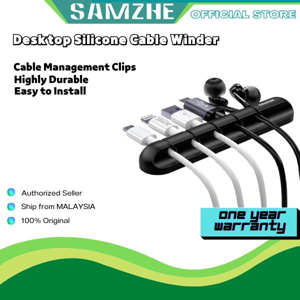 SAMZHE Silicone Cable Organizer Clips Desktop Cable Winder Cable ...