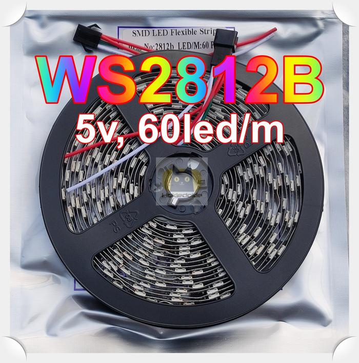 Jual Led strip rgb ws2812b ws2812 ws2811 5v 5m 60led/m Addressable PCB ...