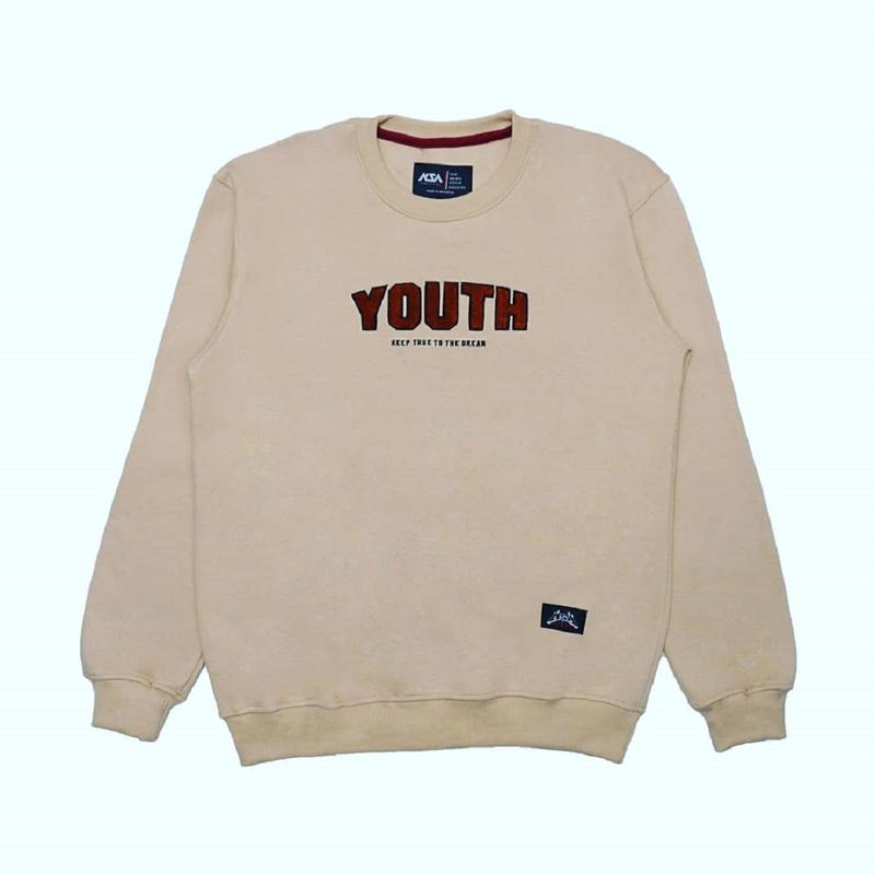 Nsa Ind Crewneck Sweater Sweatshirt Youth bordir Creamy Beige - Shop ...