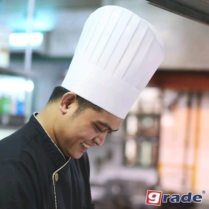 Jual TOPI KOKI / CHEF TINGGI BAHAN VISCOSE PER 1PCS Putih GRADE ...