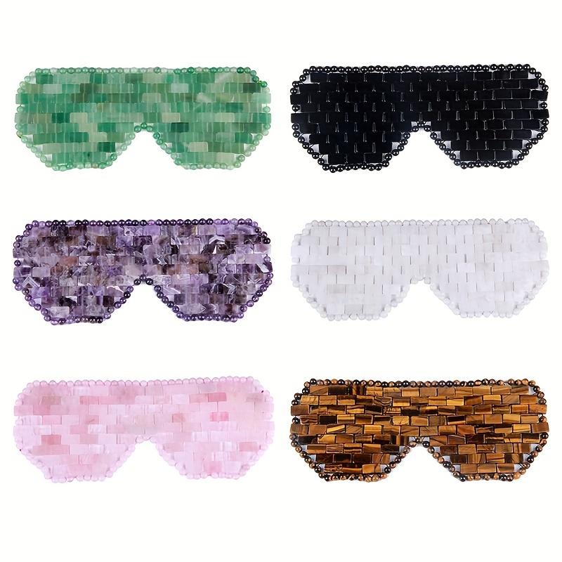 1pc Eye Mask Shaped Natural Stone, Rose Quartz Amethyst Obsidian ...