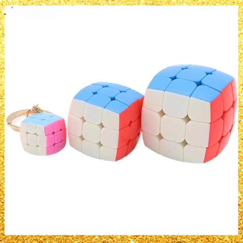 Mini Smooth Solid Color Cube Keychain 3x3x3 Magic Cubes Puzzle for ...