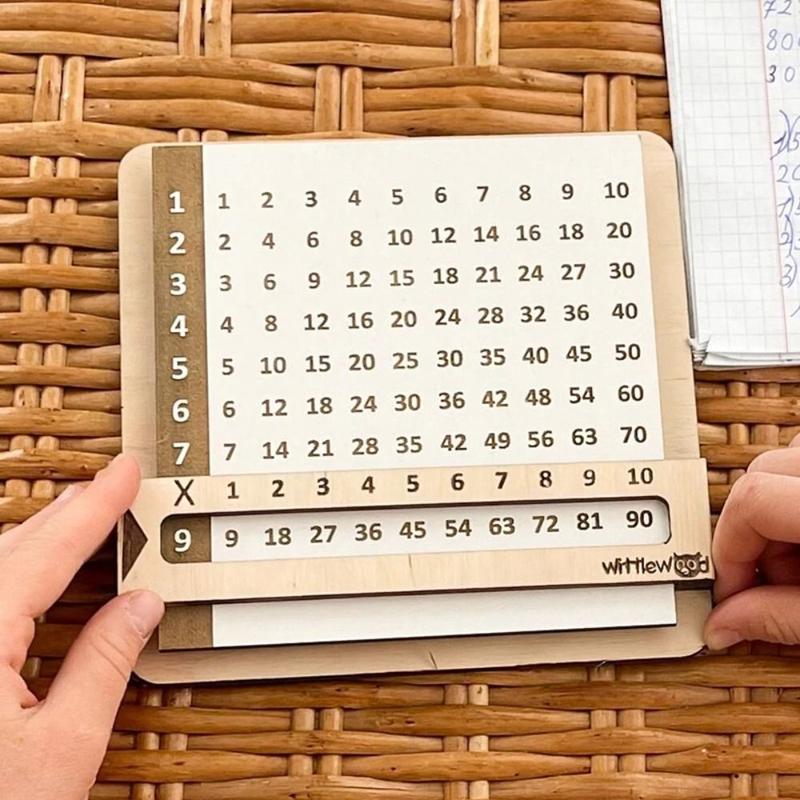 Portable Wooden Slidable Multiplication Table Teaching Tool Learn ...
