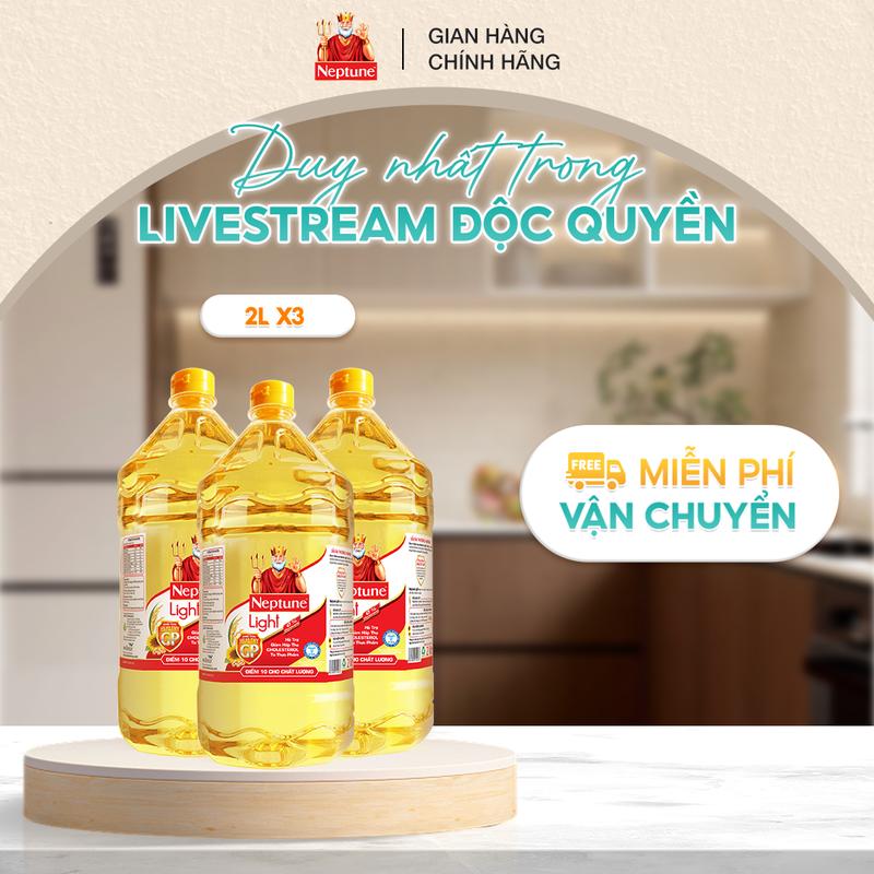 Combo 3 Dầu ăn thượng hạng Neptune Light 2L hỗ trợ giảm Cholesterol ...