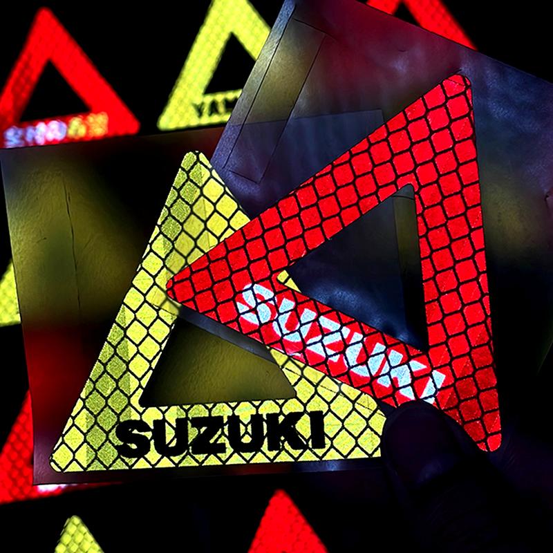 Car Motorcycles Reflective Triangle Warning Sticker Logo Bumper ...