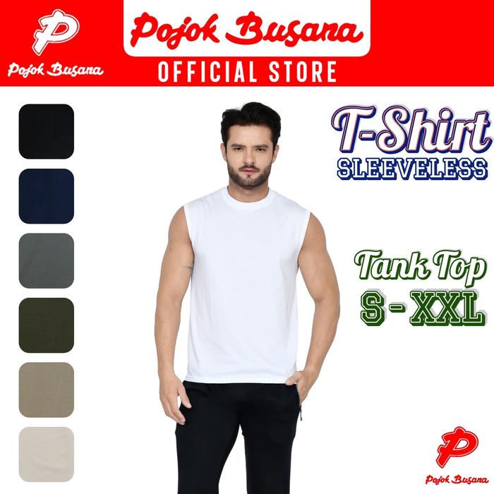 Promo Pojok Busana T-Shirt Tanpa Lengan Pria Polos SPORT - Atasan Kaos ...
