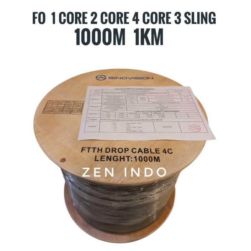 Kabel FO Fiber Optik FTTH Dropcore Core 1 Core 2 Core 4 Core 3 Seling ...