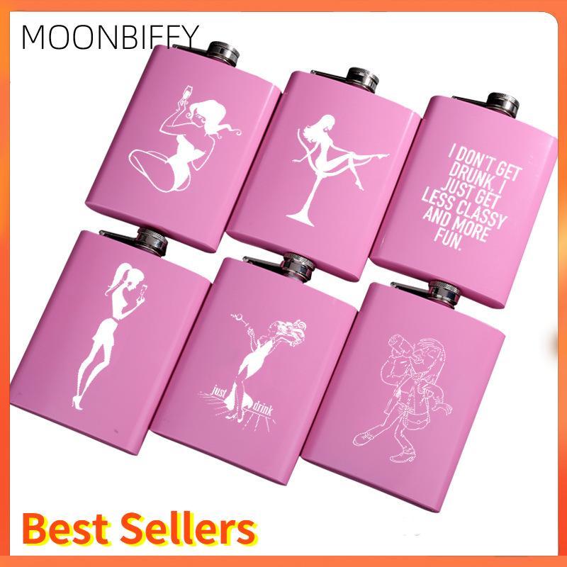 8oz Rose Red Metal Stainless Steel Hip Flask for Women Lady Drinking ...